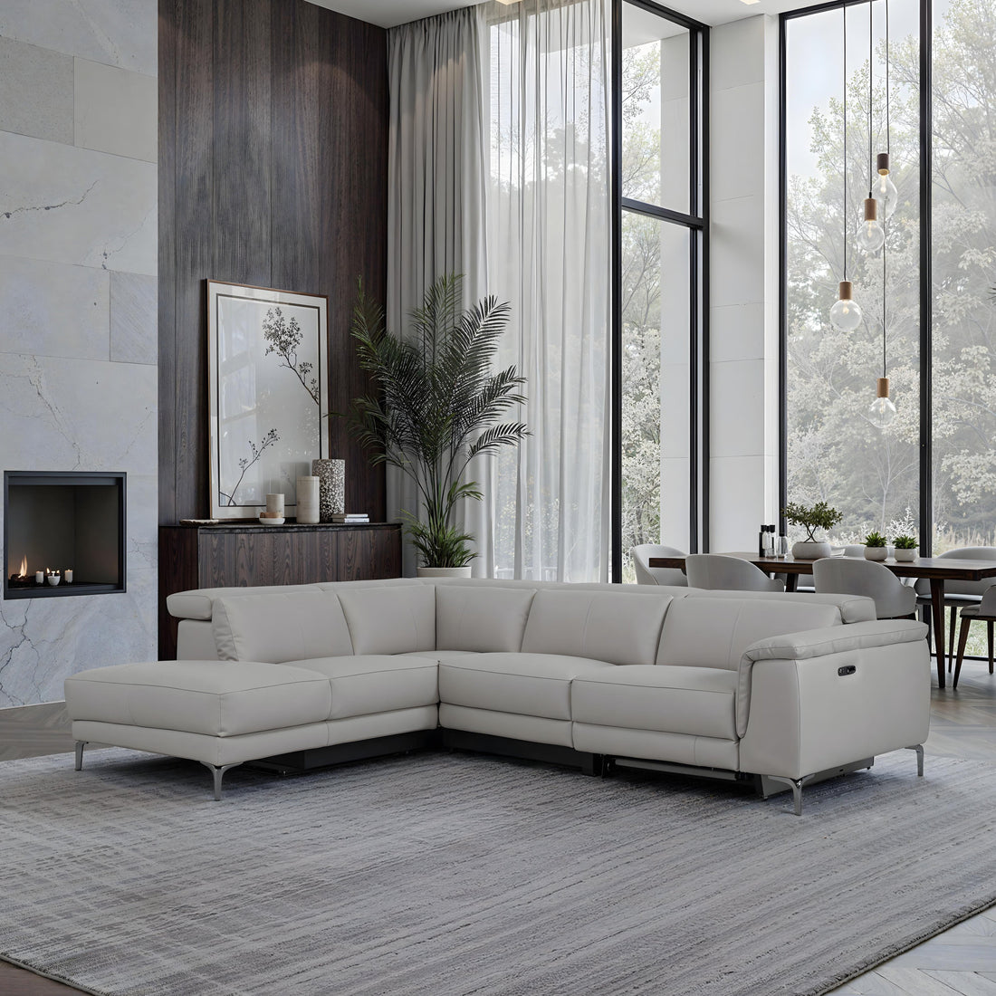 Brookfield Electric Slide out Sofa/Chaise LHF - Charcoal Grey ...